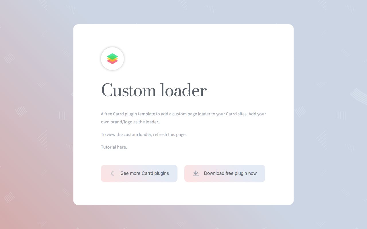 Custom loader Carrd plugin template